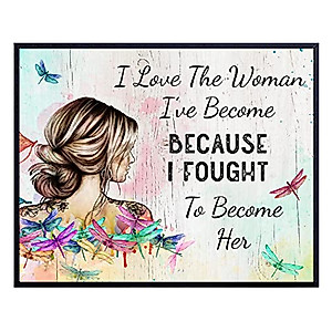 Boho Inspirational Wall Art for Women - Positive Quotes Sayings for Wall Decor- Encouragement Gifts Teens Girls - Motivational Wall Art Posters - Rustic Hippie Dragonfly Decor - Positive Affirmations