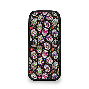 ALAZA Day Of The Dead Sugar Skull Halloween Small Crossbody Wallet Purse Cell Phone Bag Rfid Passport Holder with Credit Card Slots