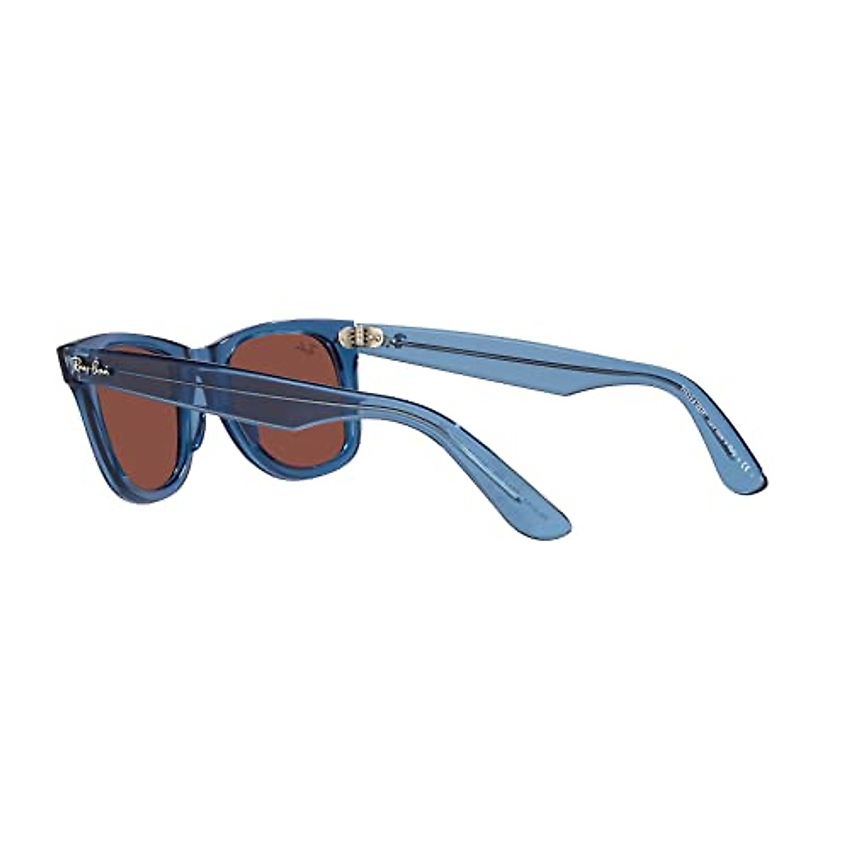 Ray-Ban RB2140 Original Wayfarer Square Sunglasses, Transparent Blue/Red, 50 mm