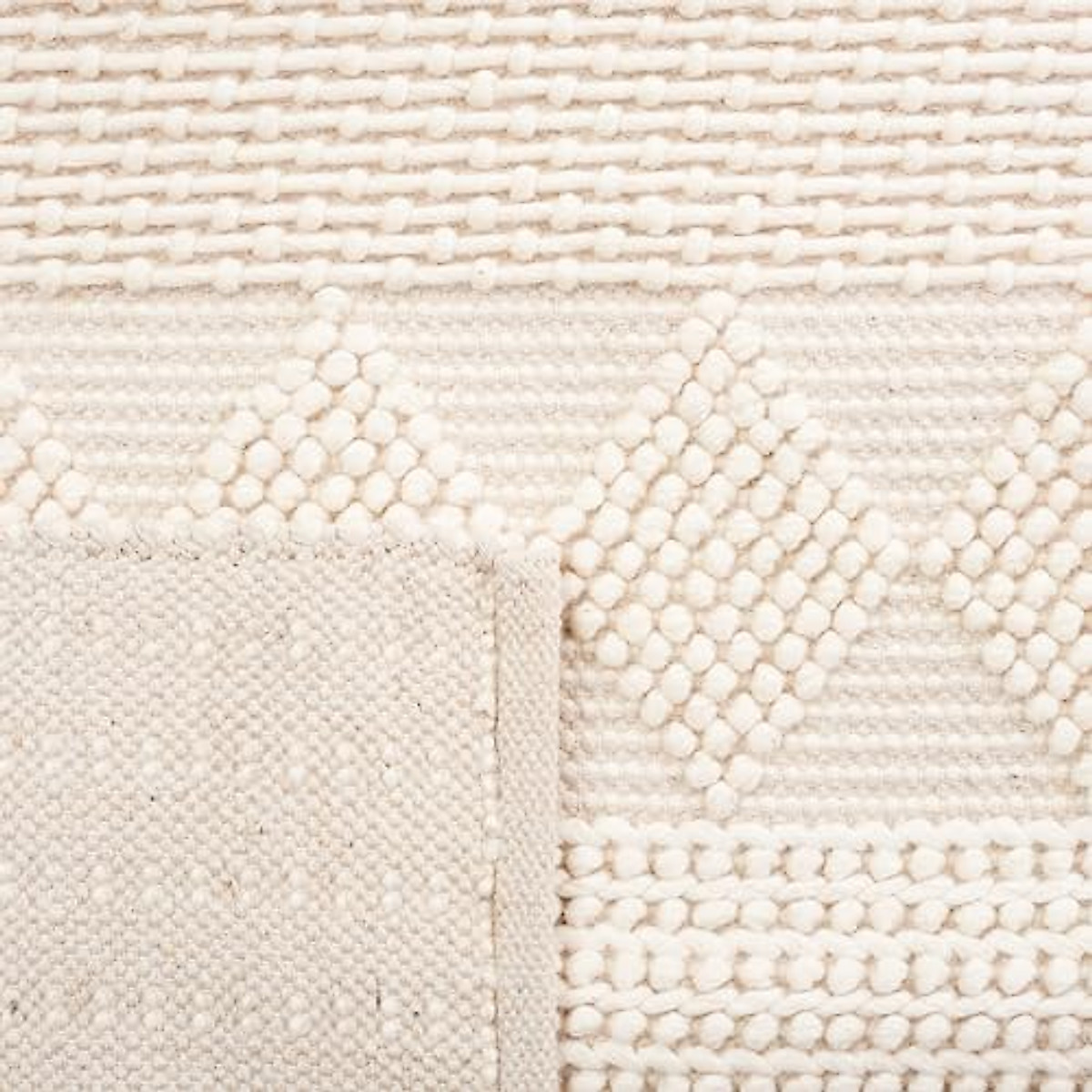 SAFAVIEH Natura Collection Accent Rug - 4' x 6', Ivory, Handmade Moroccan Boho Wool, Ideal for High Traffic Areas in Entryway, Living Room, Bedroom (NAT218A)