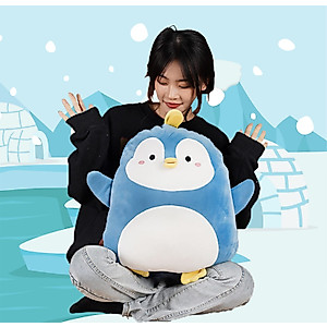 COSGOO 17.7 Inch Soft Blue Penguin Plush Hugging Pillow Cute Penguin Stuffed Animal Plushies Penguin Doll Toy Kids Stuffed Animals Penguin Plush Toys for Birthday, Valentine, Christmas or Daily