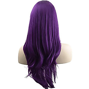 Akstore 28" 70cm Fashion Wigs Long Wavy Curly Hair Cosplay Wig & Wig Cap (Purple)