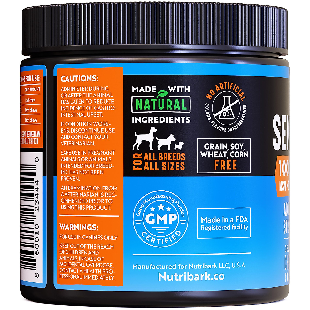 Senior Dog Joint Supplement -1000mg Glucosamine for Dogs -Advanced Hip & Joint Support Chews w/Glucosamine, Chondroitin, MSM, Turmeric & Omega 3 for Pain & Inflammation Relief, Improved Mobility