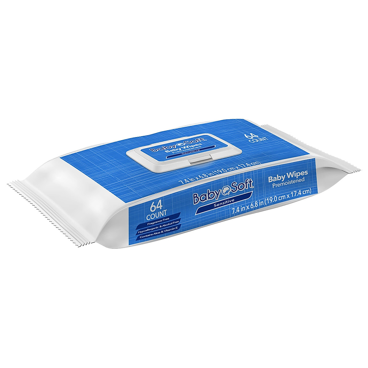 Baby Wipes, Baby Soft Sensitive 8 Flip top packs (512 Wipes Total).