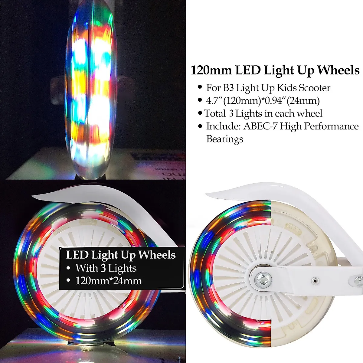 WeSkate Scooter for Kids with LED Light Up Wheels, Adjustable Height Kick Scooters for Boys and Girls Ages 3-12, Rear Fender Break, Folding Kids Scooter, 110lb Weight Capacity