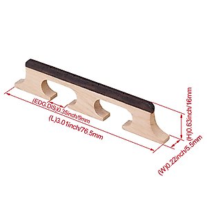 BQLZR 4 Strings Banjo Bridge,Banjo Standard Wooden Bridge Ebony Banjos Accessories Replace Standard 4-String Tenor Banjo Bridge