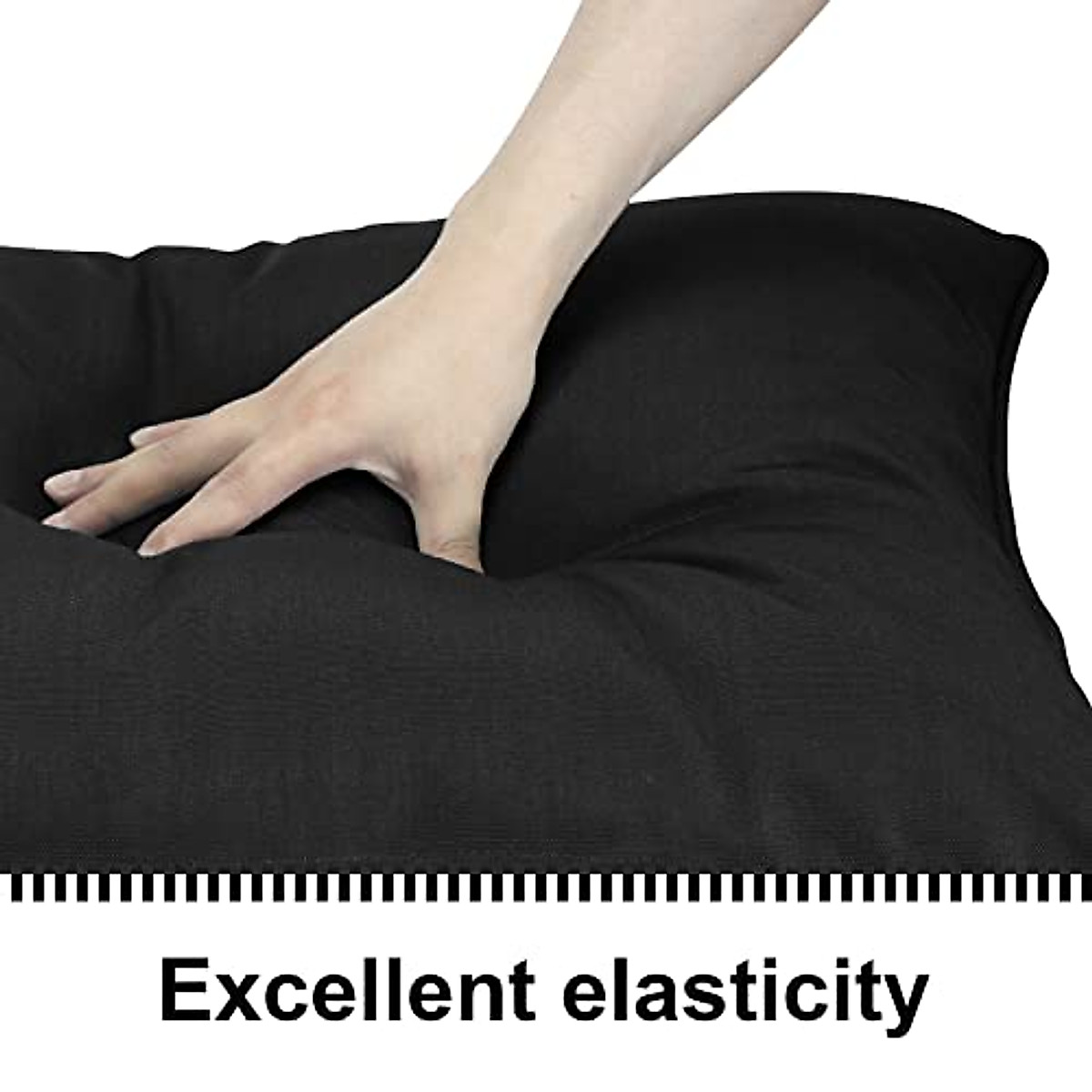 INFBLUE Deep Seat Cushions, 24x24 Outdoor Cushions, Patio Furniture Cushions, Deep Seat & Back Cushion Patio Cushions with Rmoveable Cover for Backyard Couch Sofa Fade Resistant (Black)