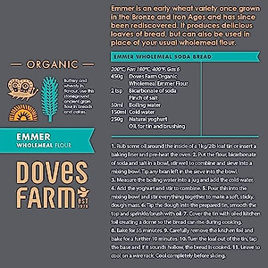 Doves Farm Organic Whole-meal Emmer Flour | 1Kg | Premium Stoneground Flour from Nutrient-rich Emmer Wheat | Perfect for Healthy and Tasty Baking Recipes