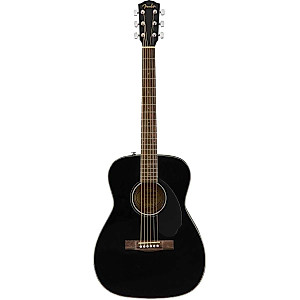 Fender CC-60s Concert V2 Pack Acoustic Guitar, with 2-Year Warranty, Black, with Gig Bag and Accessories