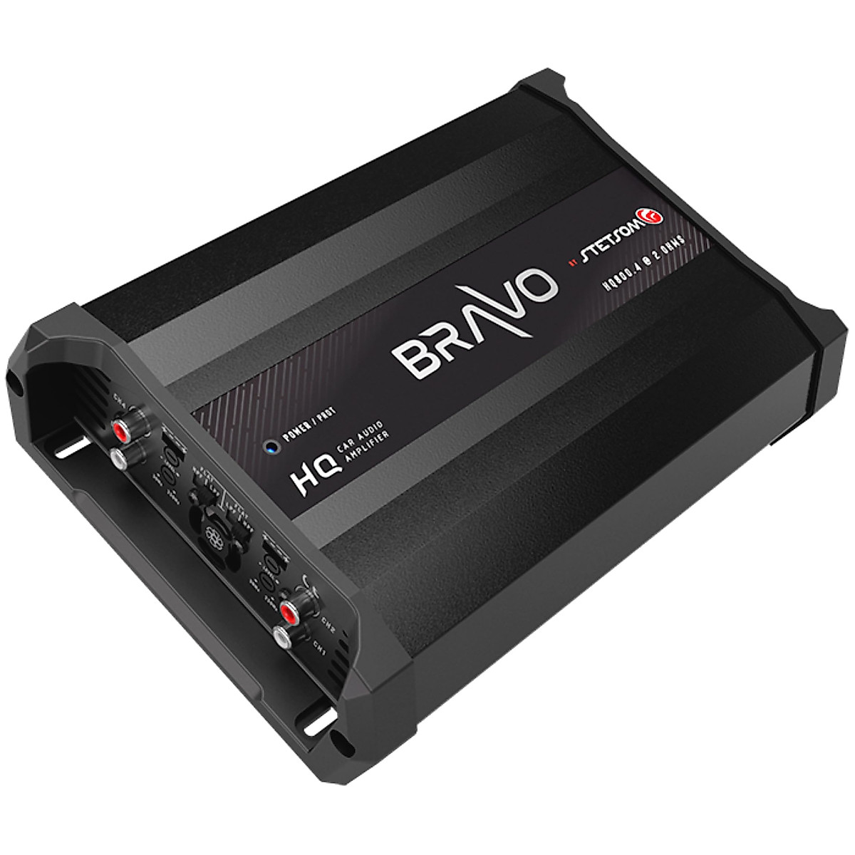Stetsom Bravo HQ 800.4 Multichannel Car Audio Digital Amp - 2 Ohms Stable, 800 Watts RMS, 4 Independent Channels, Variable Crossover, Full Range, Car Stereo ds Bridge Speakers 800x4, RCA & High Input