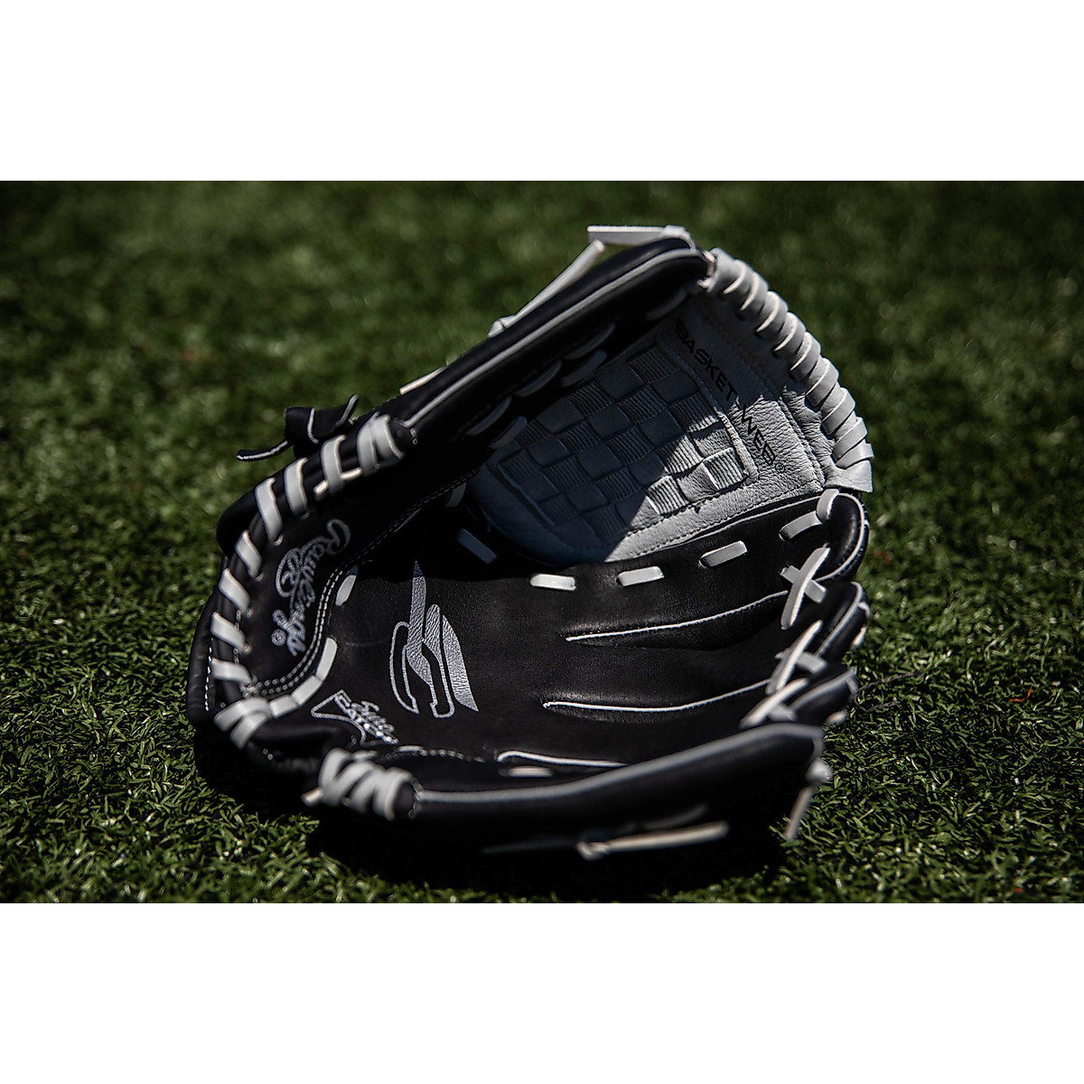 Rawlings | SURE CATCH T-Ball & Youth Baseball Glove | Right Hand Throw | 11.5" | Black/Grey