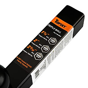 TOPSKY Trailer Hitch Tri Ball Mount, 1-7/8,2,2-5/16-inch Hitch Ball, Fits 2-inch Receiver, TS2004…