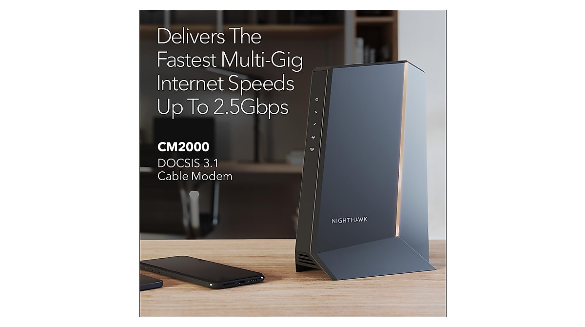 NETGEAR Nighthawk CM2000 Cable Modem - Fast 2.5Gbps DOCSIS 3.1 Internet