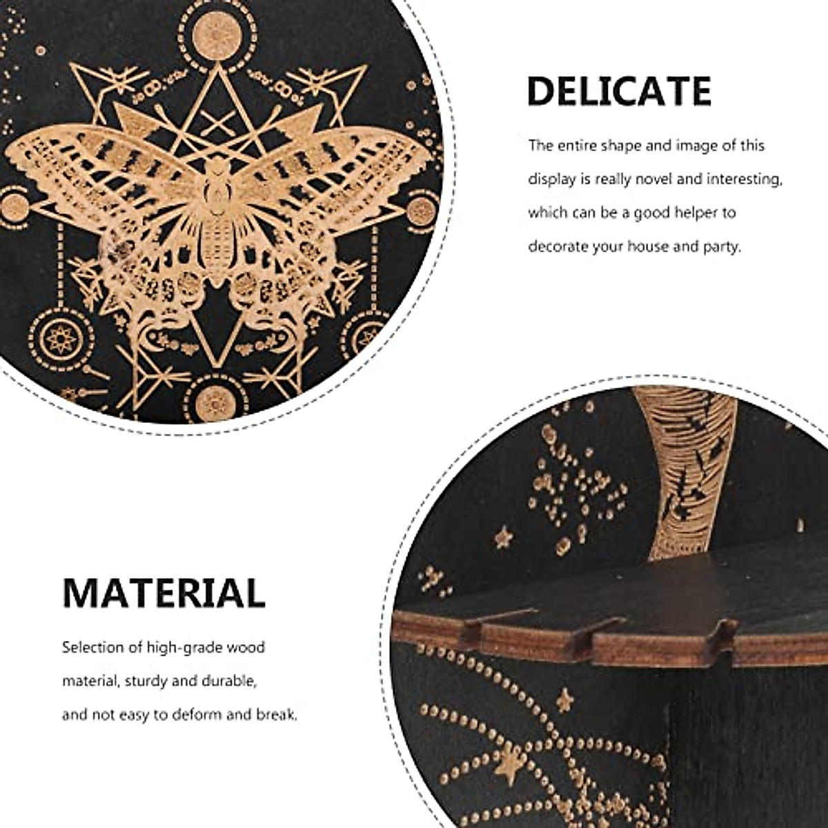 Didiseaon 2pcs Crystal Shelf Butterfly Crystal Display Shelf Hand Moon Star Crystal Holder Wooden Floating Shelf Witch Stuff Stand for Rock Gemstones Meditation Spiritual Gift