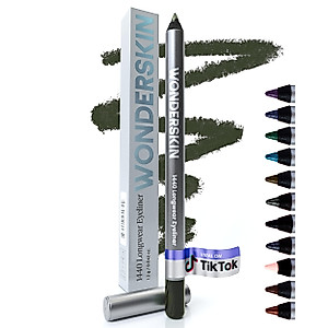 Wonderskin 1440 Longwear Green Eyeliner Pencil - Waterproof, Sharpenable Eyeliner Pencil and Smudge Proof Green Eye Liner Pencils (Olive)