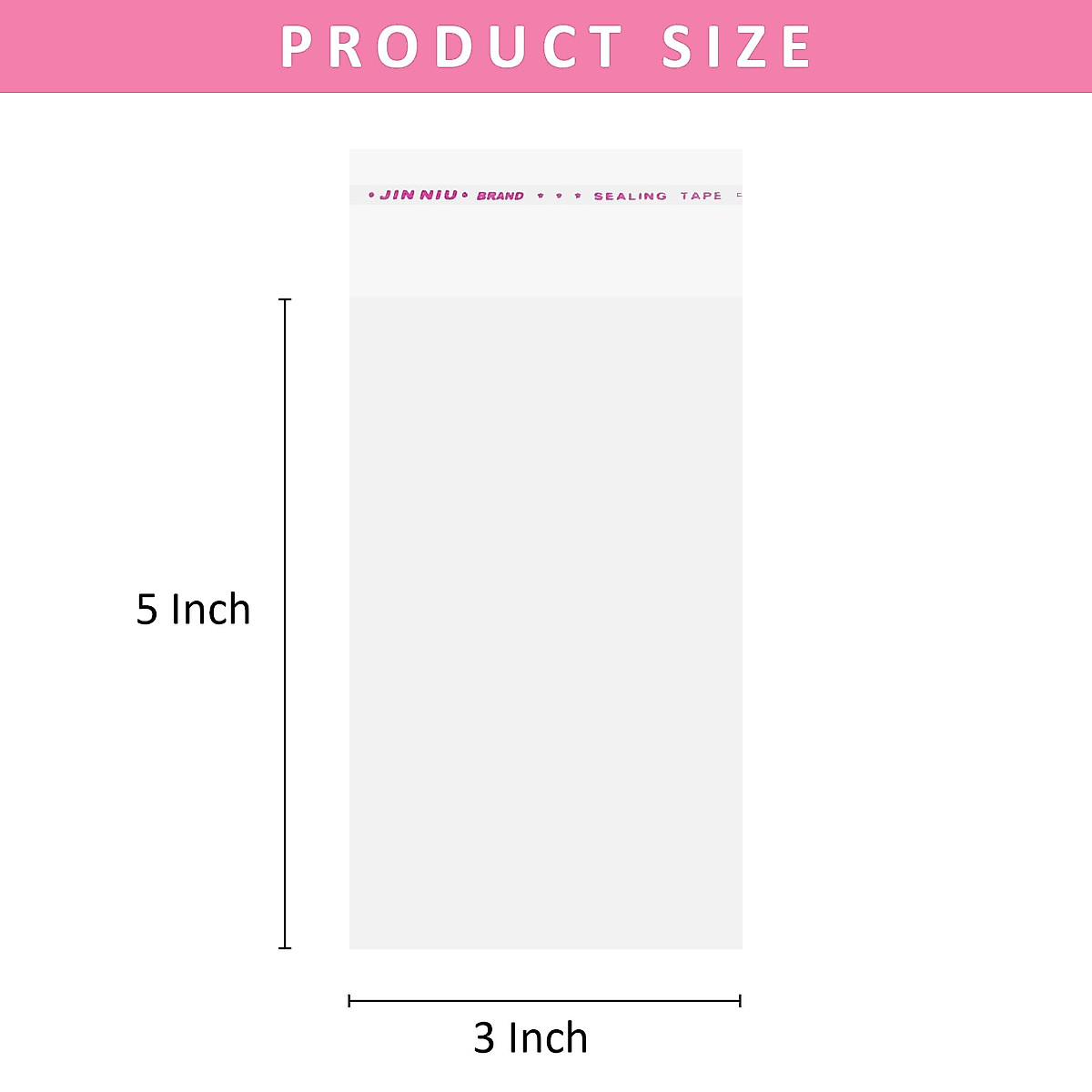 200 Pack Sealing Cellophane Bags - Clear Cookie Bags Resealable, Self Adhesive for Packaging Gifts, Cookies - Candy Bags, Jewelry Bags, Sample Bags - 3X5 Inch