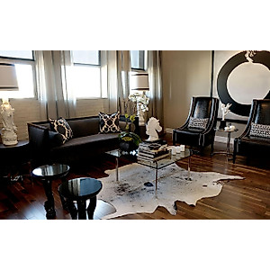 Cowhides Direct Genuine Cowhide Rug (Salt & Pepper) - Authentic Cow Rug with Non-Slip Suede Backing - Cow Rugs for Living Room, Bedroom & More - Decorative Rug (Brown, 7x8 XXL)