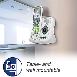VTech CS6124 DECT 6.0 Cordless 2K DCI 1080p Phone with Answering System and Caller ID/Call Waiting, White with 1 Handset