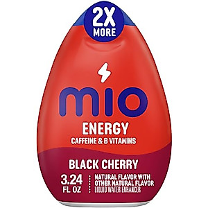 MiO Energy Black Cherry Liquid Water Enhancer Drink Mix, 2x More, 3.24 Fl Oz Bottle, As Seen on TikTok