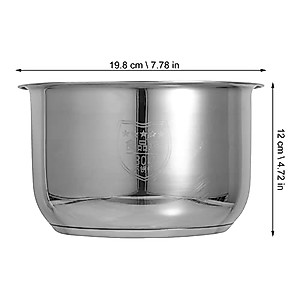 Luxshiny Rice Cooker Inner Cooking Pot Stainless Steel Rice Cooker Liner Non-stick Household Rice Cooker Container Electric Cooker Tank Interior Accessory for Kitchen 3L