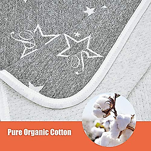 Organic Cotton Toddler Blanket, Breathable and Warm Crib Bed Baby Blanket, Super Soft and Light Weight Quilted Blanket for Boys and Girls, 39x47 Inches, Grey Starry