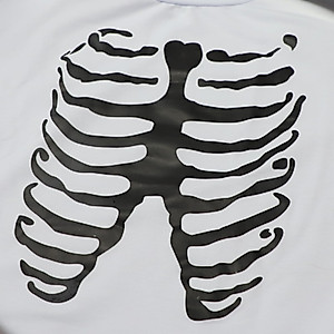 Halloween Crewneck Sweatshirt Women Cropped Skeleton Sweatshirts Jumper Pullover Tops White XL