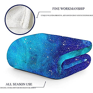 Space Galaxy Blanket, Soft Warm Fuzzy Fleece Plush Blanket 60''x50'', Smooth Cozy Flannel Throw Blanket for Bed/Couch/Office/Camping