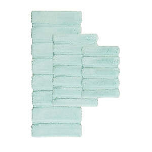 Madison Park Tufted Pearl Channel Absorbent Bathroom Rugs Non Slip Washable Bath Mat Shaggy Rugs For Bathroom Bedroom Plush Thick Soft Machine Wash Rubber Back Seafoam 17x24" 1 piece