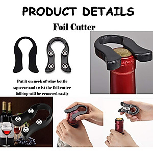 Wine Bottle Opener Wine Corkscrew Cork Remover Air Pressure Pump + Foil Cutter + Wine Bottle Stopper + Wine Pourer (Opener)