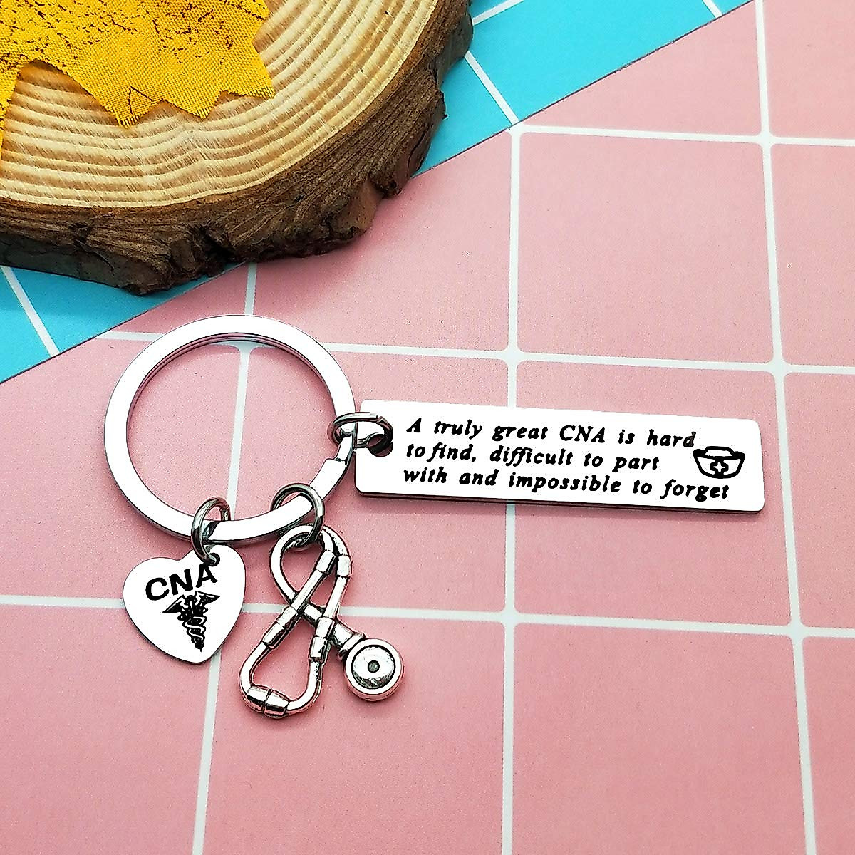 For CNA Gift Certified Nursing Assistant Gift CNA Keychain Graduation Gift for CNA Nurse Day Gift,Nursing School,Medical Student Gift,Stethoscope Keychain,Nurse Christmas Birthday Gift for CNA Week