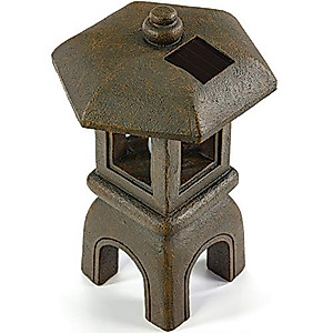 VP Home Pagoda Garden Statues Outdoor, Solar Powered Statue Japanese Garden Decor, Outdoor Zen Garden Lantern, Flickering LED Garden Light (Serenity Zen Pagoda)