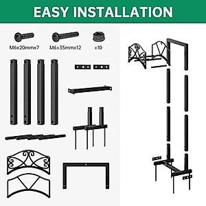 Garden Hose Holder Thick Metal Hose Holder Freestanding Hose Holders Detachable Water Hose Holder Decorative Hose Storage Heavy Duty Hose Organizer For Outdoor Yard Black