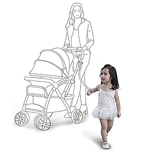 OFUN Toddler Leash for Walking, Anti Lost Wrist Leash for Child Safety, Toddler Safety Harness Leash, Kids Leash Harness for Girls 6.6ft, Pink