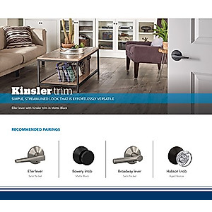 Schlage Custom FC172 PLY 622 KIN Plymouth Non-Turning Knob with Kinsler Trim, Matte Black