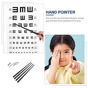 Healifty 4pcs Chart Supplies Household Exam Plastic Teaching Visual for Eye Whiteboard Classroom Charts Pointer Reading Sticks Practical Measuring Presentation Function Optometry