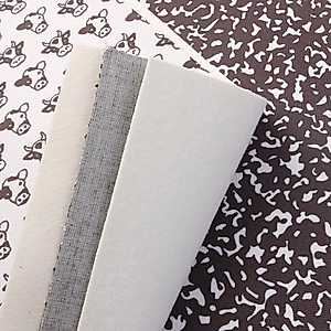 David Angie 6pcs 7.7" x 12.9" (20 cm x 33 cm) Black White Series Cow Pattern Faux Leather Sheet Synthetic Leather Sheets Assorted for Earrings Hair Bows Making (Cow)