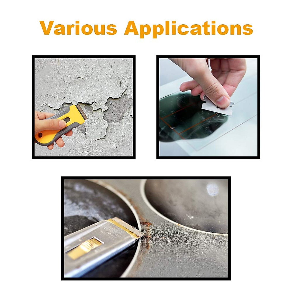 CANOPUS Single Edge Industrial Razor Blades, Safety Straight Edge Razor, 100% Made in USA, Box & Carton Cutter Replacement Blades, Glass and Paint Scraper Razor Blades (10 Pieces)