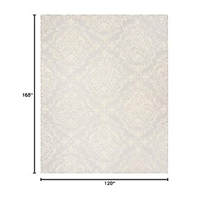 SAFAVIEH Blossom Collection 10' x 14' Light Grey/Ivory BLM107A Handmade Premium Wool Living Room Dining Bedroom Area Rug