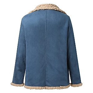 ADUWOAN Mens Winter Jackets Mens Leather Jacket Fur Coats Sherpa Jacket Clothes for Men Men's Stylish Winter Jacket Winter Coats for Men