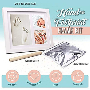 Lime Clay Hand/Footprint Photo Frame for Babies, Kids, and Pets – Includes 9” x 11” Colored Wood Photo Frame, Roller, Mounting Hardware, and Instructions -"Pose"ies