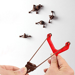 Poo Slingshot - Poo Doo Flying Poo, Smiley Face Poop Slingshot Toy, Funny Tricky Finger Slingshot, Mini Rubber Poop Catapult, Indoor Outdoor Stress Relief Game (5*Slingshot With 25*poops Shots)