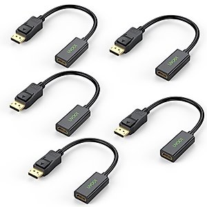 DisplayPort (DP) to HDMI Adapter Cable, Display Port to HDMI Adapter Converter Male to Female Connector 1080P for Computer, Desktop, Laptop, PC, Monitor, Projector, HDTV-Black
