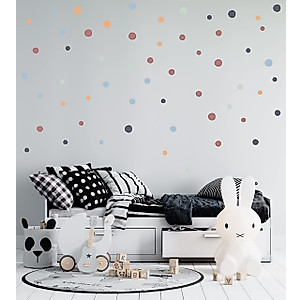 Boho Polka Dot Wall Stickers, Bohemian Style Polka Dots Wall Decals, Boho Pattern Nursery Wall Decor, Kids Room