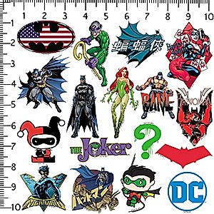 Batman Sticker Pack Die Cut Vinyl Large Deluxe Stickers Variety Pack - Laptop, Water Bottle, Scrapbooking, Tablet, Skateboard, Indoor/Outdoor - Set of 50
