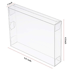 50 Pack Clear Plastic Boxes Transparent Crystal Boxes Greeting Card Photo Storage Cases Fold Design Protects Boxes (A2: 4.53 x 1.02 x 5.91 Inch)