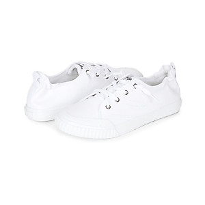 TRETORN Meg Womens Slip On Sneakers | Scrunch Back Slide Cushioned Insole & Rubber Outsole, White, 6