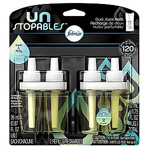 Febreze Unstopables Odor-Fighting PLUG Air Freshener, Fresh, (2) .87 fl. oz. Oil Refill
