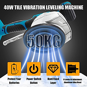 LASIEYO Tile Vibration Tools, for Makita 18V Max Battery, Tiler Vibrator Tool, with 8 Speeds Adjustable, Suction Cup, Digital Display, for Floor, Tile(Battery NOT Included)