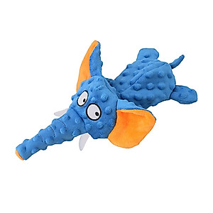 Grebest Pet Chew Toy Interactive Pet Toy Pet Toy Bite-Resistant Interactive Plush Dog Chew Toy Cartoon Elephant Shape Pet Squeaky Toy Pet Supplies Dark Blue