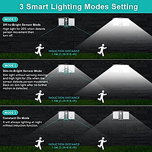 Ceena Outdoor Solar Lights with Romote, IP65 Waterproof Motion Sensor Wall Light, Cool&Warm Dimmable Flood Light, 128LEDs High Brightness Security Pole Light for Front Door, Patio, Backyard, 1Pack